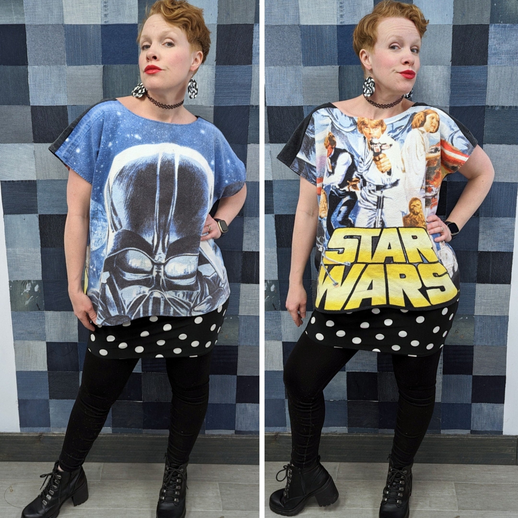 Reversible Upcycled Star Wars Towel Top - Size Fluid M to 2X | Rethink ...